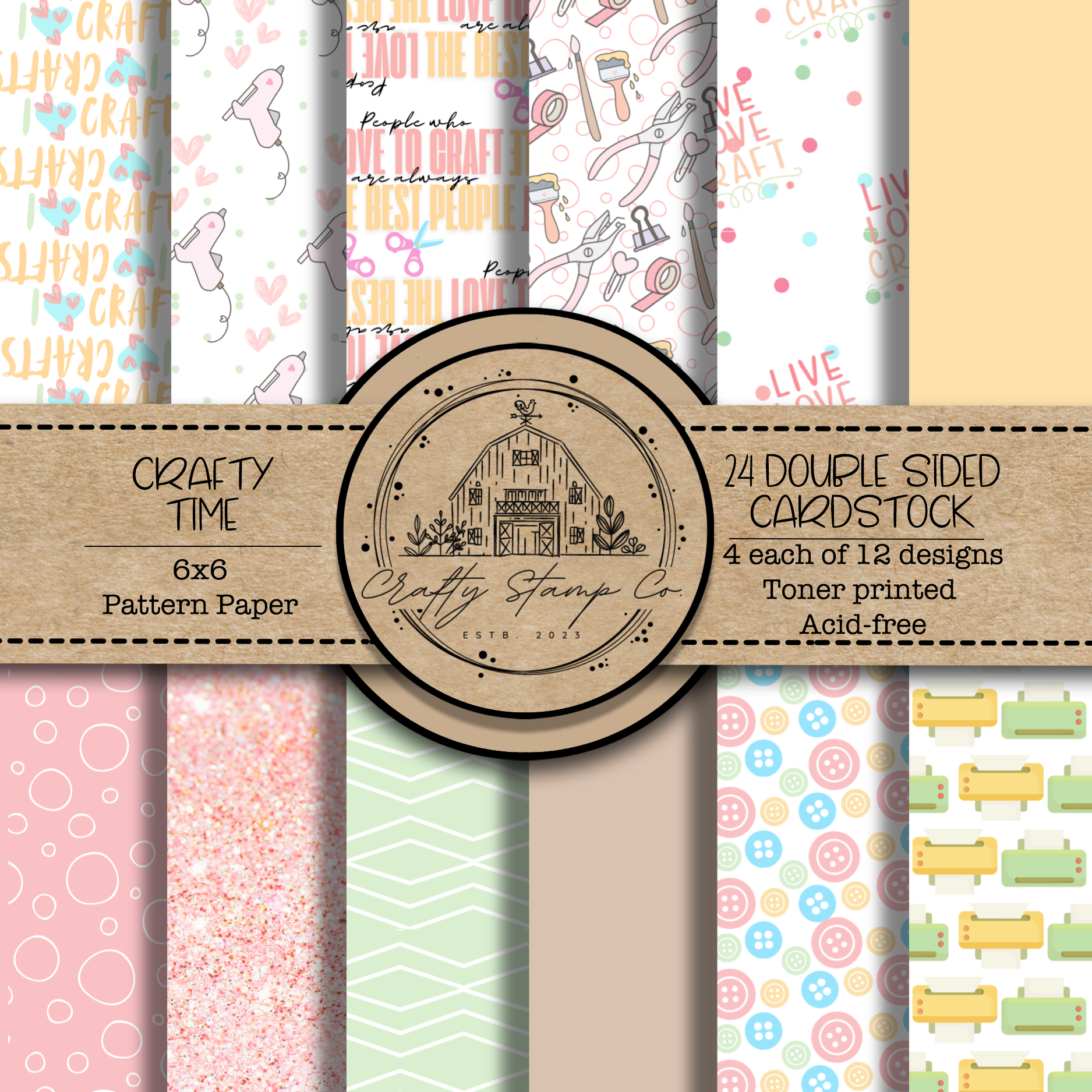 Crafty Time 6x6 Pattern Paper – Crafty Stamp Co